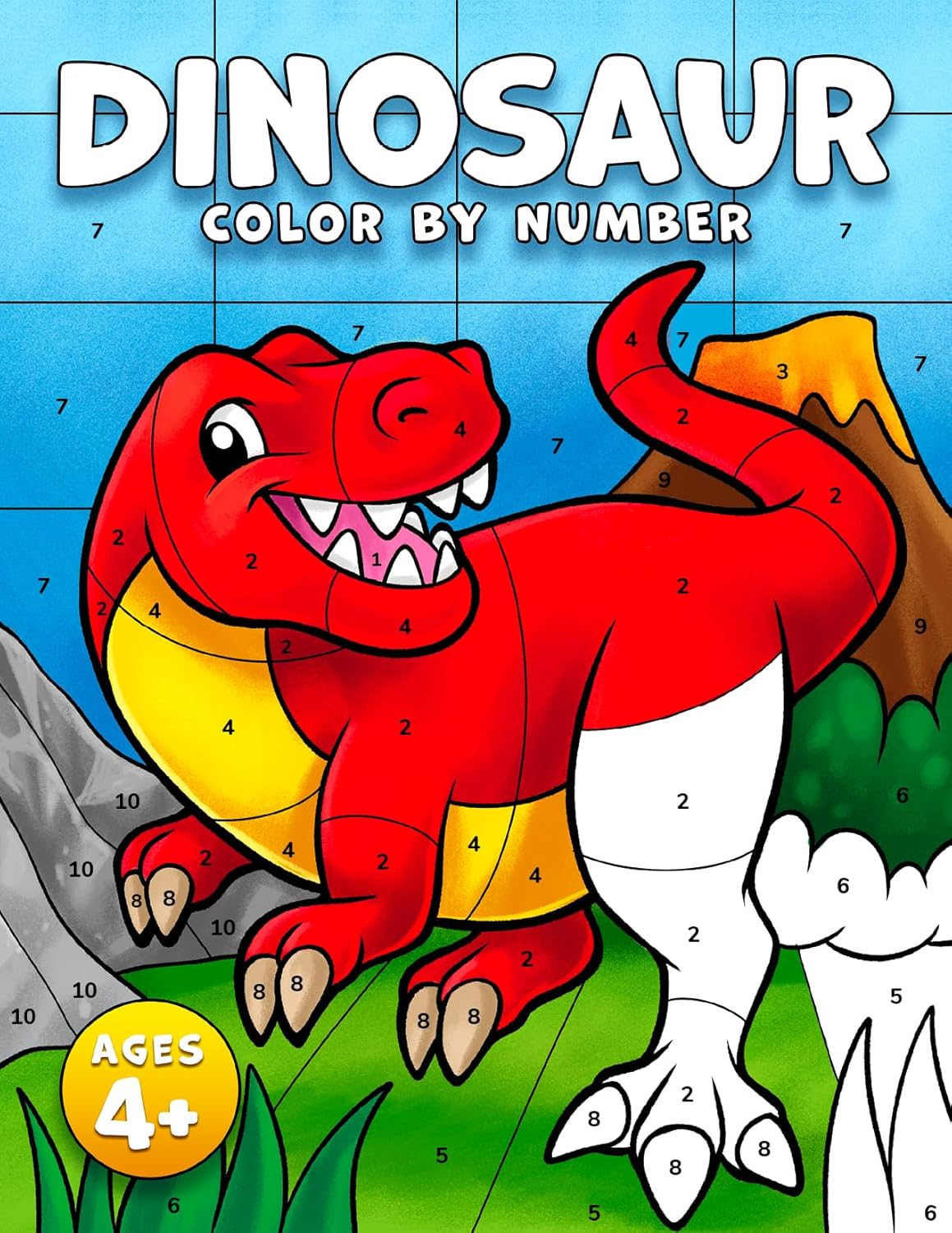 Dinosaur Color by Number: A Fun and Relaxing Coloring Book for Kids ...